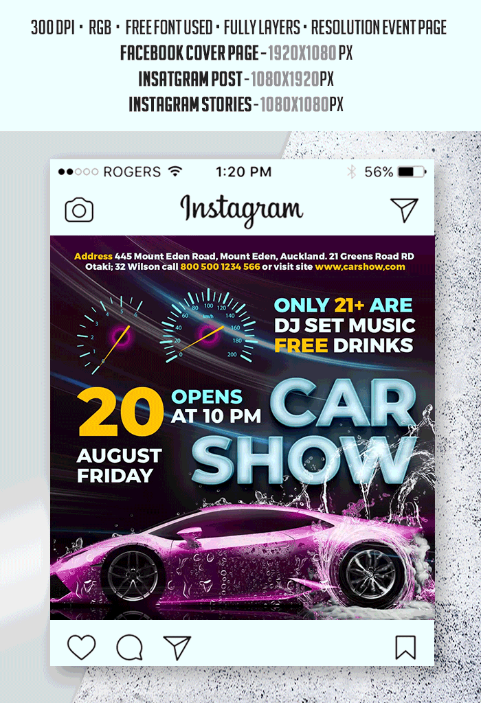 Pink Creative Car Show Premium Instagram Stories Template Animated | by ...