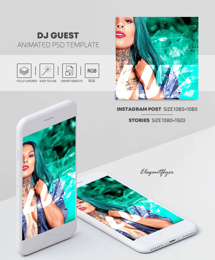 Blue Modern DJ Guest Animated Premium Instagram Stories Template Animated