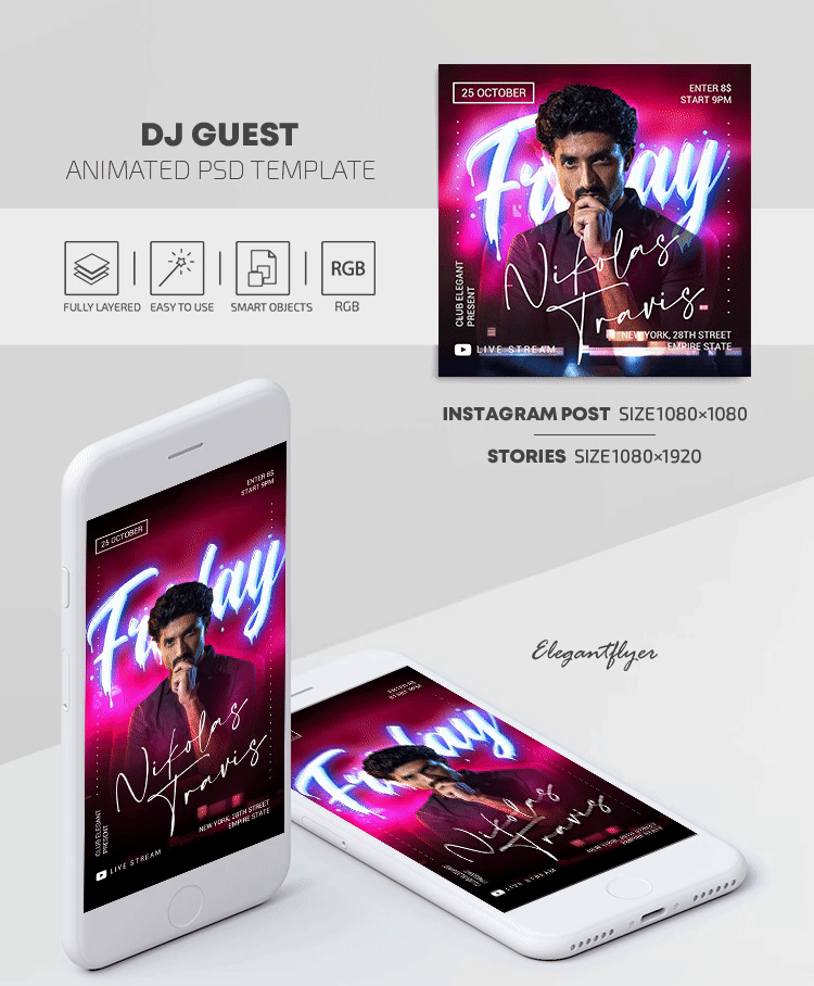 DJ Guest – Free Animated Instagram Stories + Instagram Post + Facebook ...