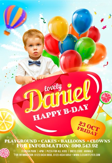 First Birthday Invitation Photoshop Template Print At Home