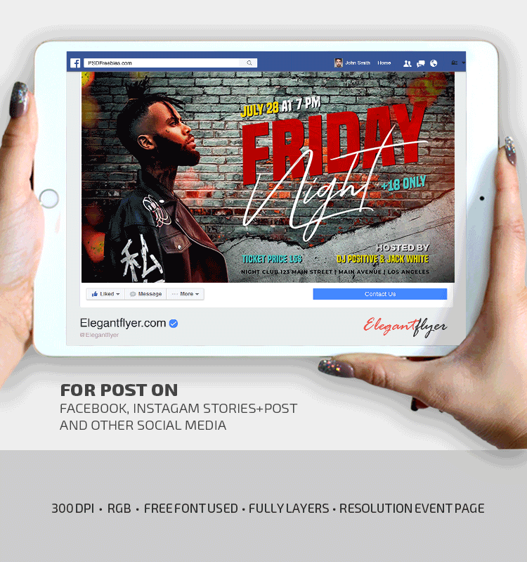 Gray Modern Urban Friday Night Free Social Media Template PSD | by ...