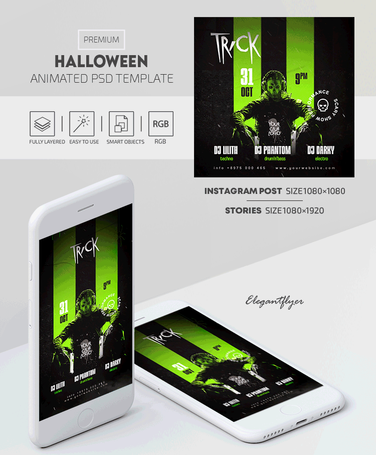 Black Modern Halloween Trick or Treat Premium Instagram Stories ...