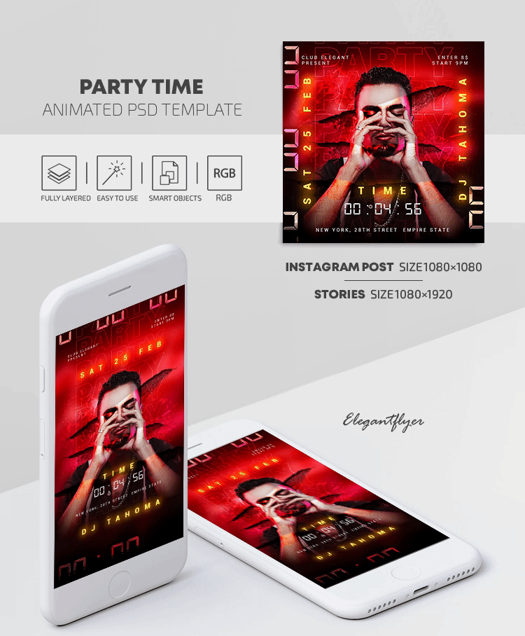 Red Creative Party Time Premium Instagram Stories Template Animated ...