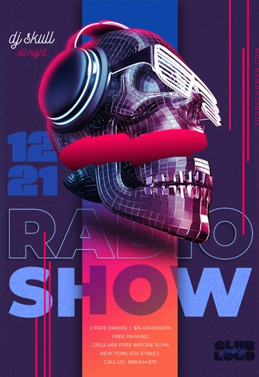 Retro Radio Event Flyer Design Psd Ai Flyer Design Templates Flyer