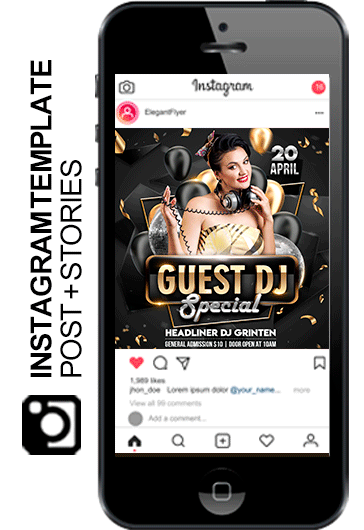 Gold Luxury Special Guest DJ Free Social Media Template PSD | by ...