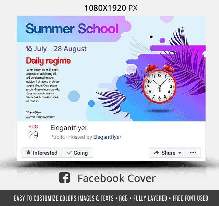 Multicolor Professional Summer School Free Social Media Template PSD ...
