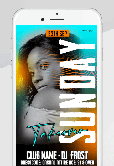 Multicolor Neon Sunday Takeover Free Social Media Template PSD | by ...