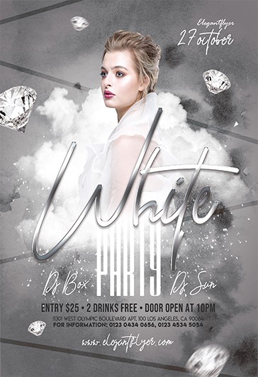 All White Flyer Birthday Cards Poster Vector Monochrome Text Happy