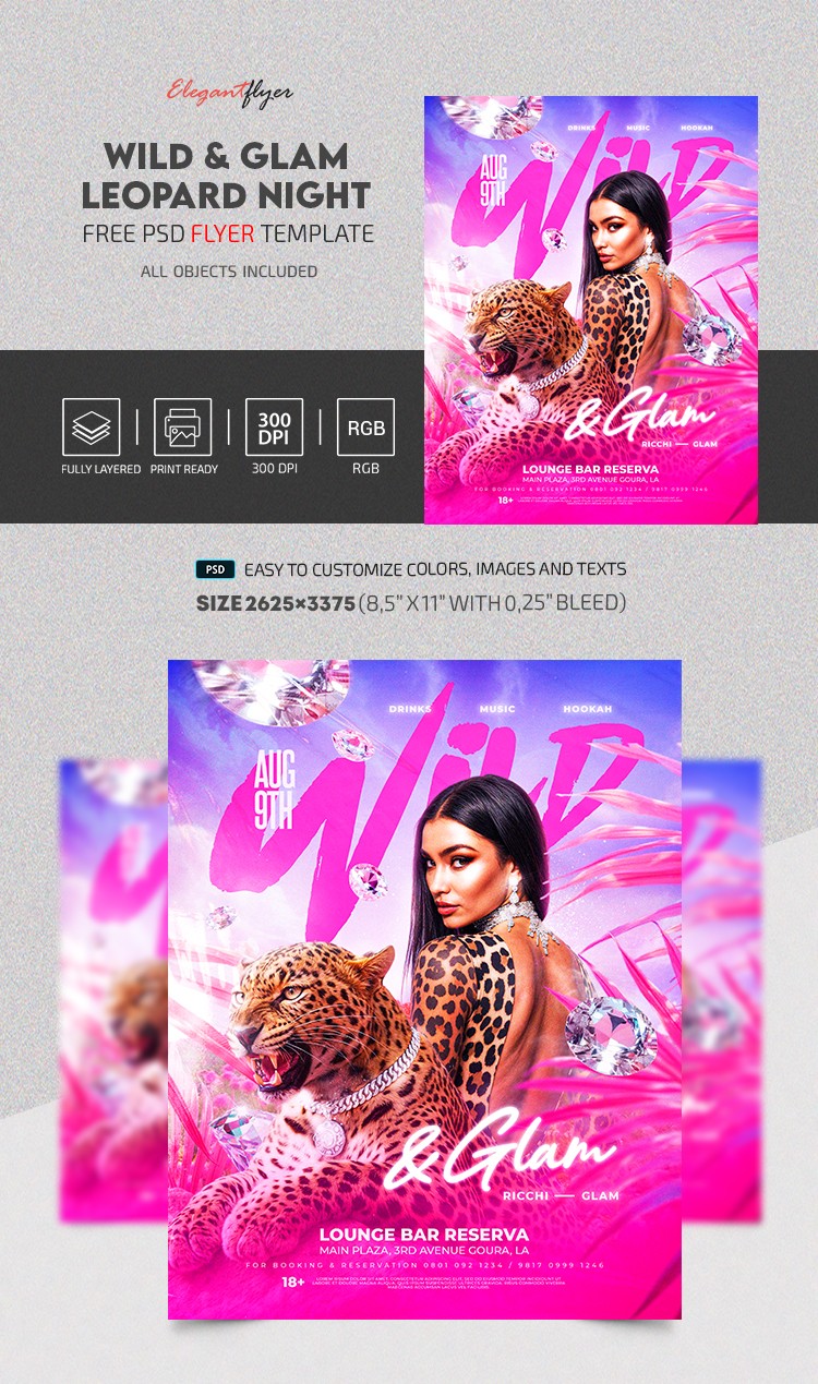 Pink Glamoroso da Festa Noturna de Leopardo Selvagem e Glamoroso Free ...