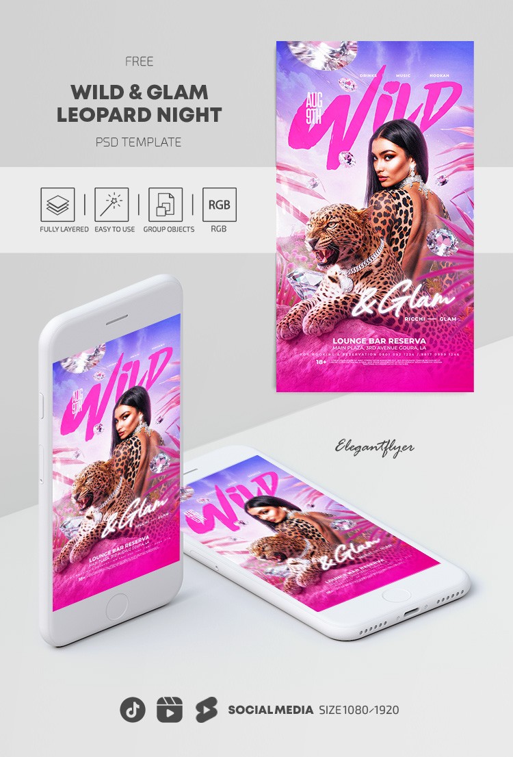 Wild & Glam Leopard Night Party Instagram Reel - 10072443 | by ElegantFlyer