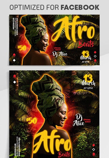 Green Simple Afro Beats Premium Social Media Template PSD | by Elegantflyer