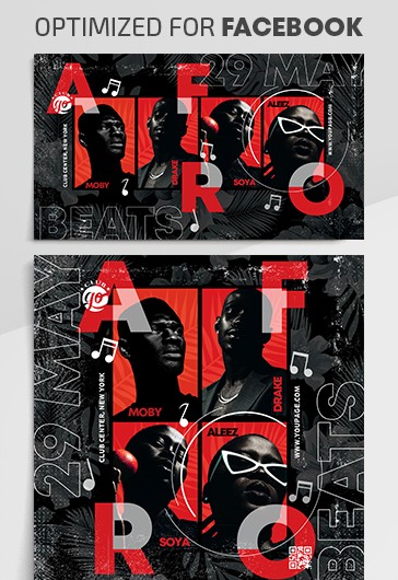 Black Dark Afro Beats Premium Social Media Template PSD | by Elegantflyer