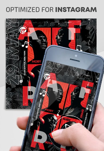 Black Creative Afro Beats Premium Social Media Template PSD | by ...