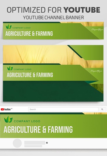 Green Minimalist Agriculture and Farming Youtube Premium Social Media ...