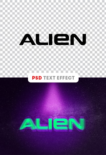 Alien - Free Text Effect PSD Template - 10033374 | by ElegantFlyer