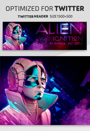 Purple Creative Alien Ignition Premium Social Media Template PSD | by ...