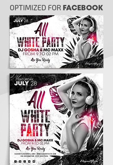All White Party - Free Facebook Cover Template in PSD + Post + Event ...