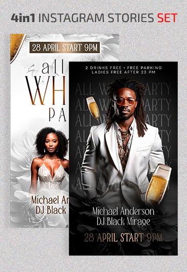 White Elegant All White Party Instagram Story Free Social Media ...