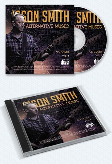 Black Creative Alternative Music Premium CD Album Cover Template PSD ...