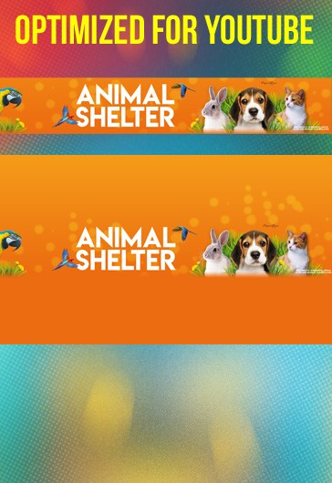 Yellow Simple Animal Shelter Youtube Free Social Media Template PSD ...