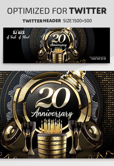 Anniversary - Free Twitter Header PSD Template - 10027487 | by ElegantFlyer