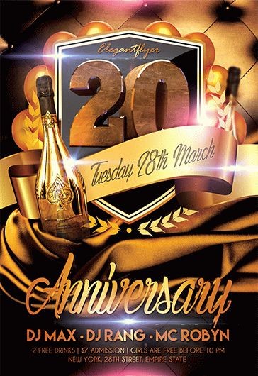 Black Elegant 40th Anniversary Free Flyer Template PSD | by Elegantflyer