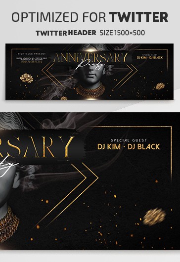 Anniversary Party – Premium Twitter Header PSD Template - 10023885 | by ...