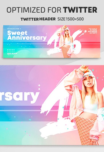 Blue Watercolor Anniversary Premium Social Media Template PSD | by ...