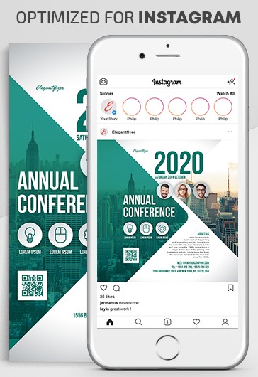 White Minimalist Annual Conference Instagram Premium Social Media ...