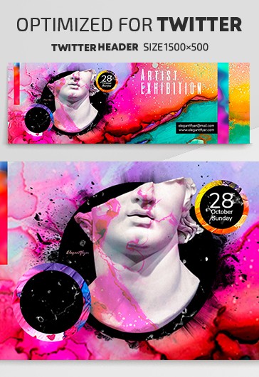 Multicolor Colorful Artist Exhibition Twitter Premium Social Media ...