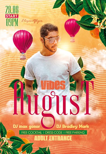 Yellow Exclusive August Vibes Premium Flyer Template PSD | by Elegantflyer