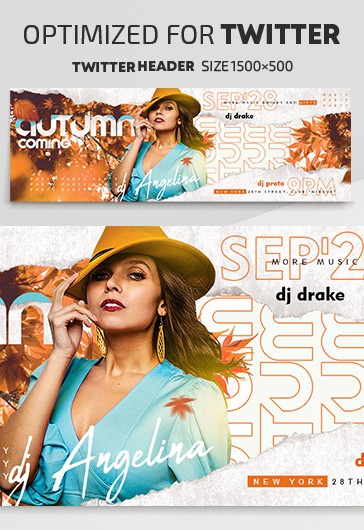 Autumn Coming - Twitter Header PSD Template - 10030812 | by ElegantFlyer