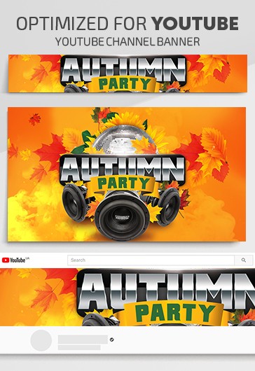 Orange Bright Autumn Party Youtube Free Social Media Template PSD | by ...