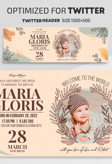 Baby Birth - Free Twitter Header PSD Template - 10032280 | by ElegantFlyer