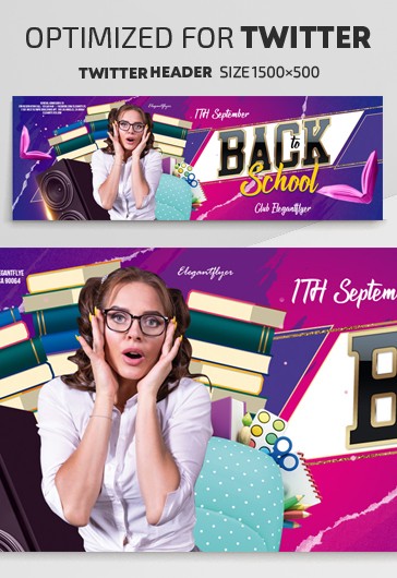 Back to School - Free Twitter Header PSD Template - 10027810 | by ...