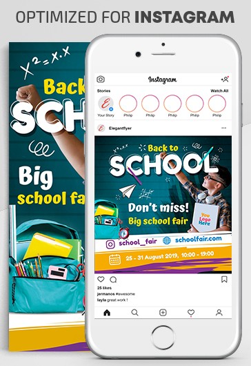 Multicolor Colorful Back to School Instagram Premium Social Media ...