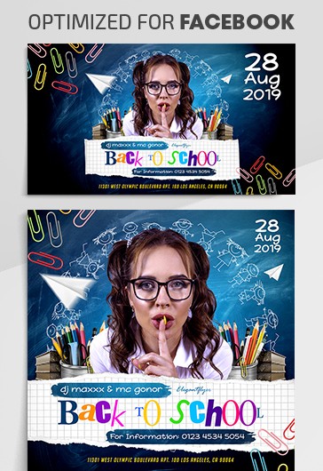 Blue Creative Back To School Party Facebook Premium Social Media ...