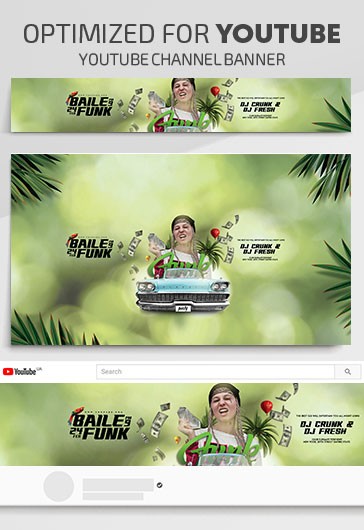 Baile Funk Party - Free Youtube Channel banner PSD Template - 10032342 ...