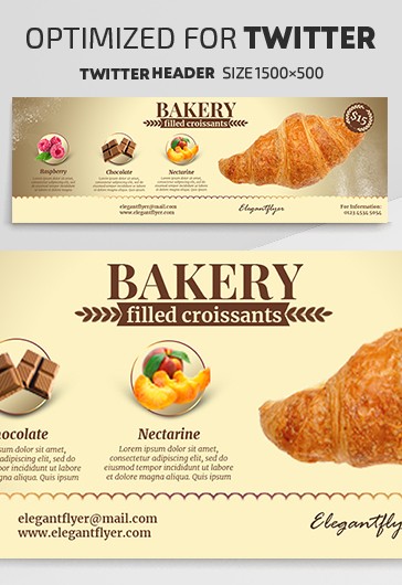 Bakery - Free Twitter Header PSD Template - 10024544 | by ElegantFlyer