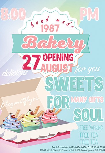 Panfletos gratuitos para venda de bolos | elegantflyer.com