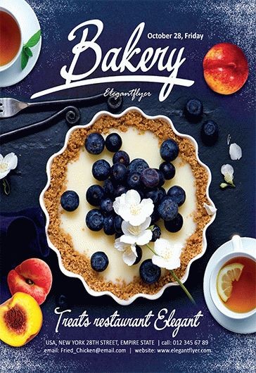 Blue Creative Bakery Promotion Premium Flyer Template PSD | by Elegantflyer
