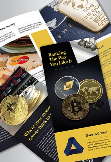 Black Professional Bank Premium Brochure Template PSD | by Elegantflyer