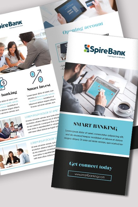White Professional Banking Premium Brochure Template PSD | by Elegantflyer