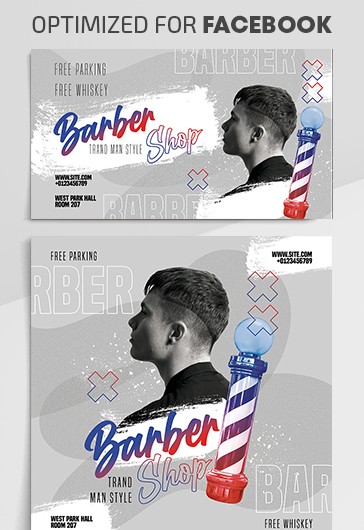 Barber - Free Facebook Cover Template in PSD + Post + Event cover ...