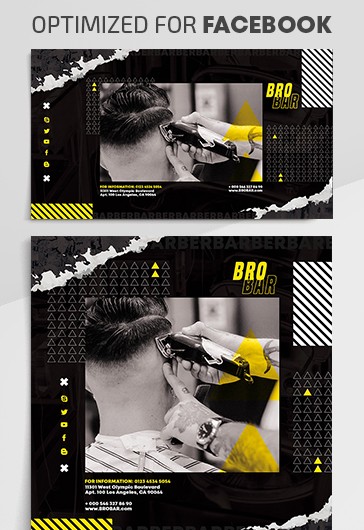 Barber Shop - Free Facebook Cover Template in PSD + Post + Event cover ...