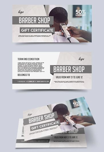 Gift Voucher for Barber Shop Studio - 10020818 | by ElegantFlyer