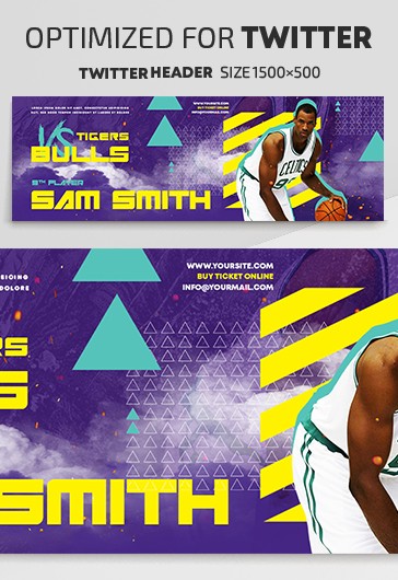 Basketball - Free Twitter Header PSD Template - 10032296 | by ElegantFlyer