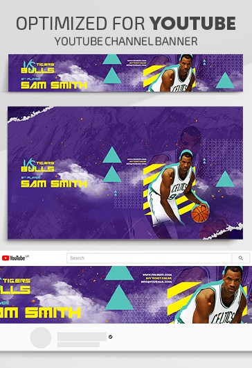 Basketball - Free Youtube Channel banner PSD Template - 10032298 | by ...