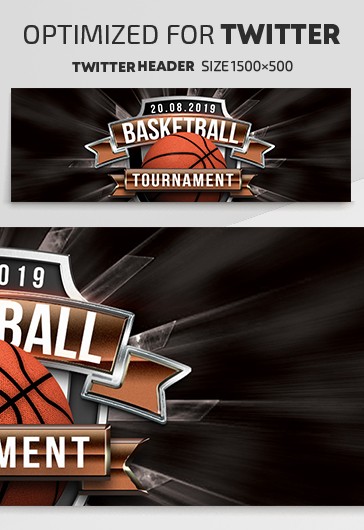 Black Simple Basketball Tournament Free Social Media Template PSD | by ...