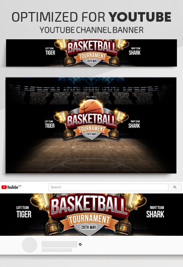 Black Simple Basketball Tournament Youtube Premium Social Media ...